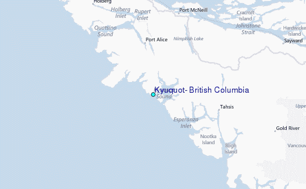 Kyuquot, British Columbia Tide Station Location Guide